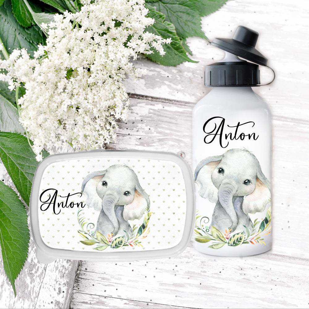 Set aus Brotdose und Trinkflasche Elefant – Waddenmeer